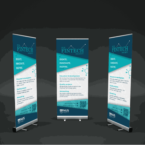 Fintech society standing banner design | Signage contest