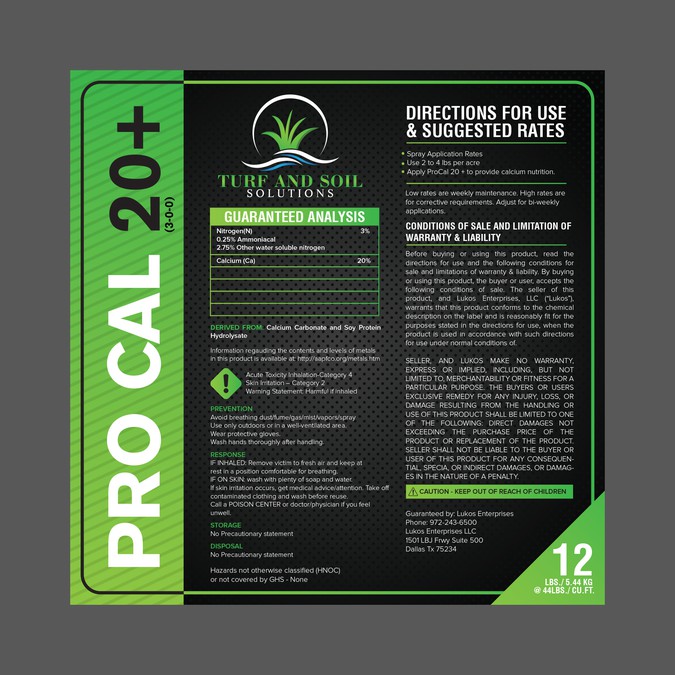 Plant derived fertilizer label template | Product label contest
