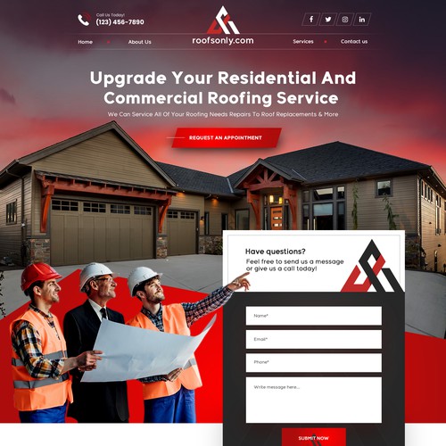 Designs | POWERful Strong Roofing Site | Web page design contest