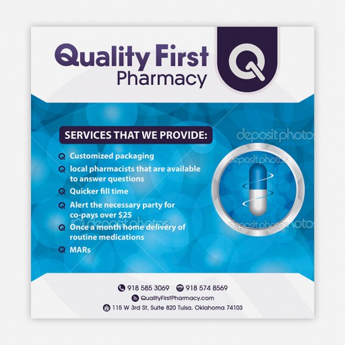 Create an informative ad for Quality First Pharmacy | Other business or ...