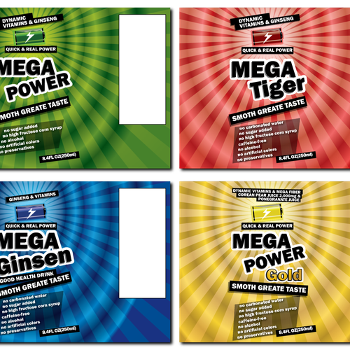 Packaging design for Mega Power Energy Drink cans! | Print or packaging ...