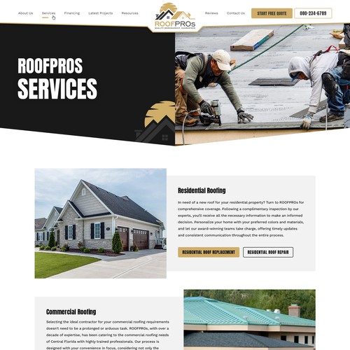 Designs | Standout Roofing Company Website Design. | Web page design ...