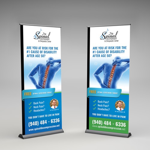 Desgin a banner for a chiropractor to use at events | Signage contest