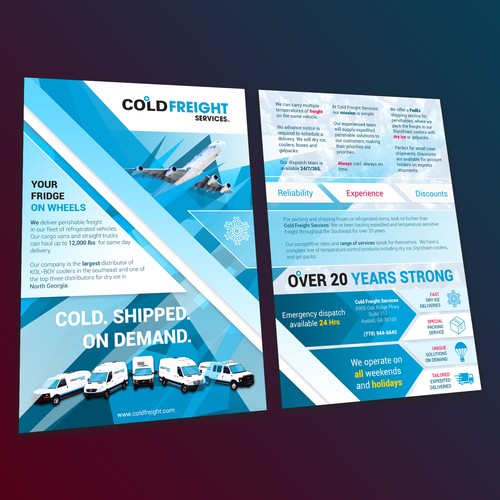 Cold Freight Services customer slicks | Postcard, flyer or print contest