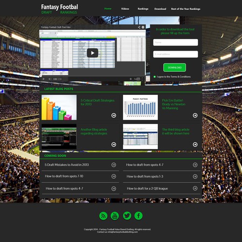 Design Sleek Landing Page for Fantasy Football Website | Landing page ...