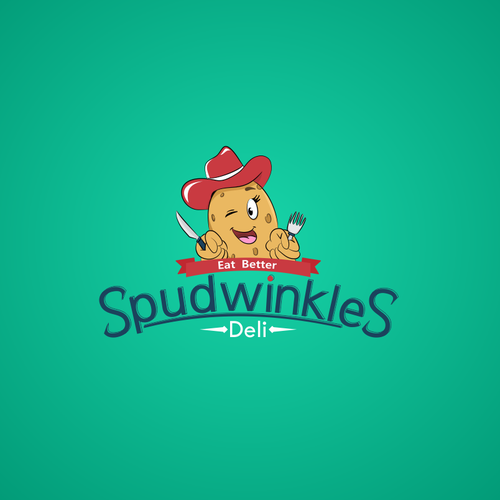 Create a fun logo featuring a winking potato character for Spudwinkle's ...