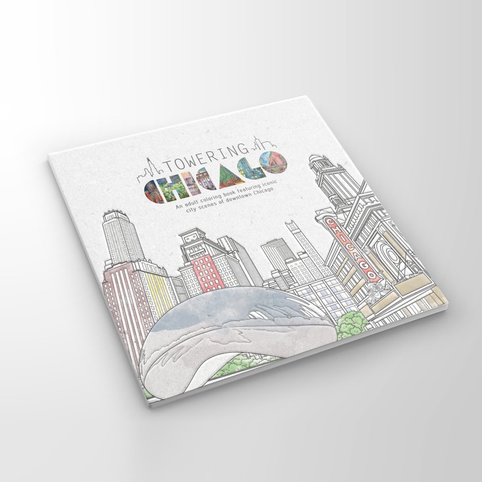 Eye-catching book cover needed for Chicago-themed coloring book | Book ...