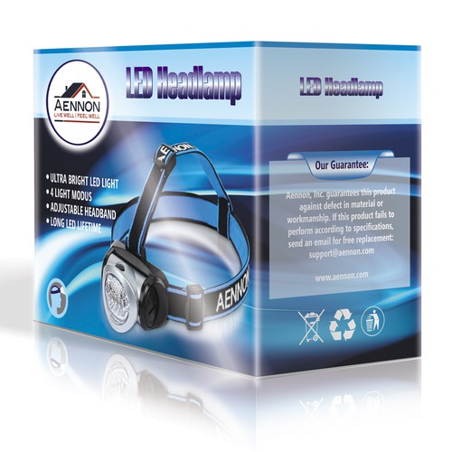 Create A **LED Headlamp Flashlight** Packaging Design To Be Seen All ...