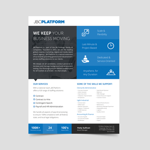 Create a one page marketing flyer for JBCPlatform | Postcard, flyer or ...
