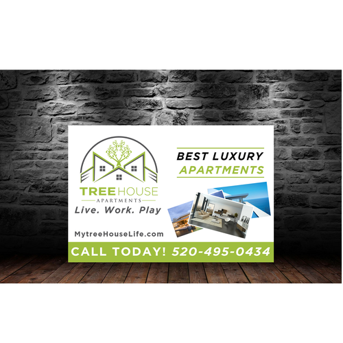 Designs | Treehouse Apartments Banner | Signage contest