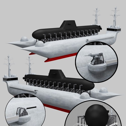 Create fictional warship for submarine novel cover | Illustration or ...