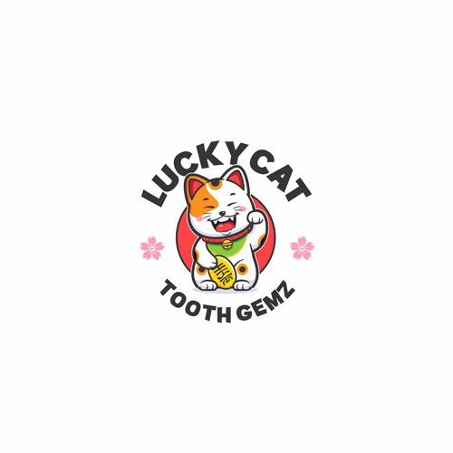 Designs | Lucky Cat Tooth Gemz illustration for a tooth jeweler! | Logo ...