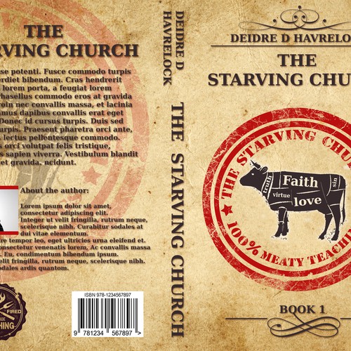 Create a stunning book cover for non-fiction, quirky, Christian series ...