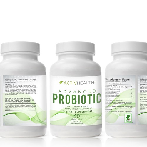 Create an attractive Probiotic Supplement Bottle Label | Product label ...