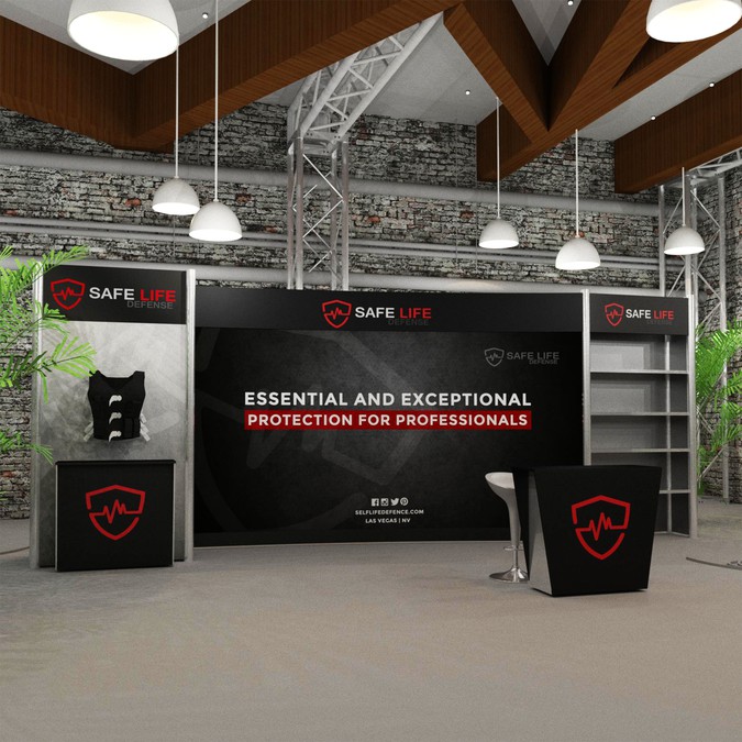 Design a Minimalist Trade Show Booth for Safe Life Defense Body Armor ...