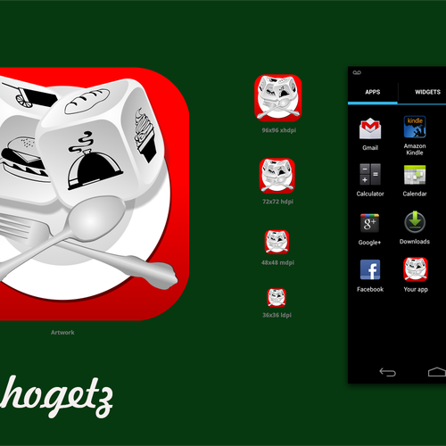 Random food selection app with OmNoms | Icon or button contest