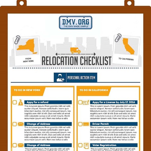 Creating a Relocation Checklist for DMV.org | Infographic contest