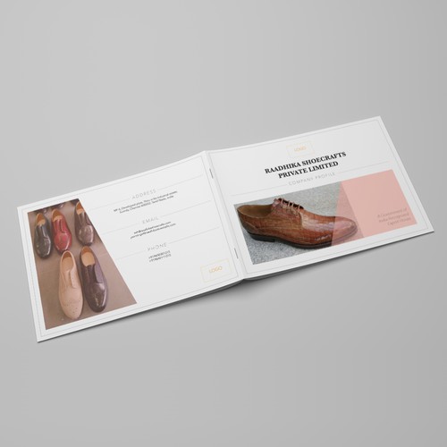 Design a fresh and sophisticated brochure for a luxury shoe ...