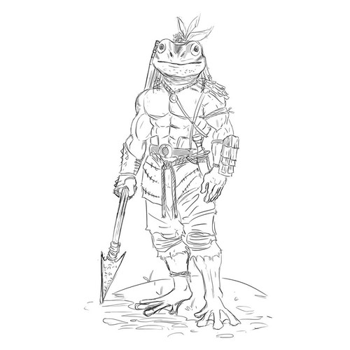 Create concept art of a warrior frog! | Character or mascot contest