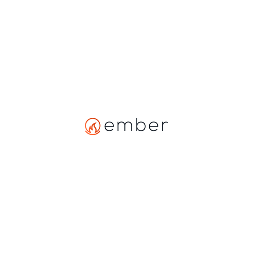 Logo for lifestyle brand ('ember' with flame beside the word ember ...