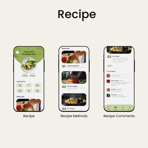 Designs | Fresh app design for healthy recipes | App design contest
