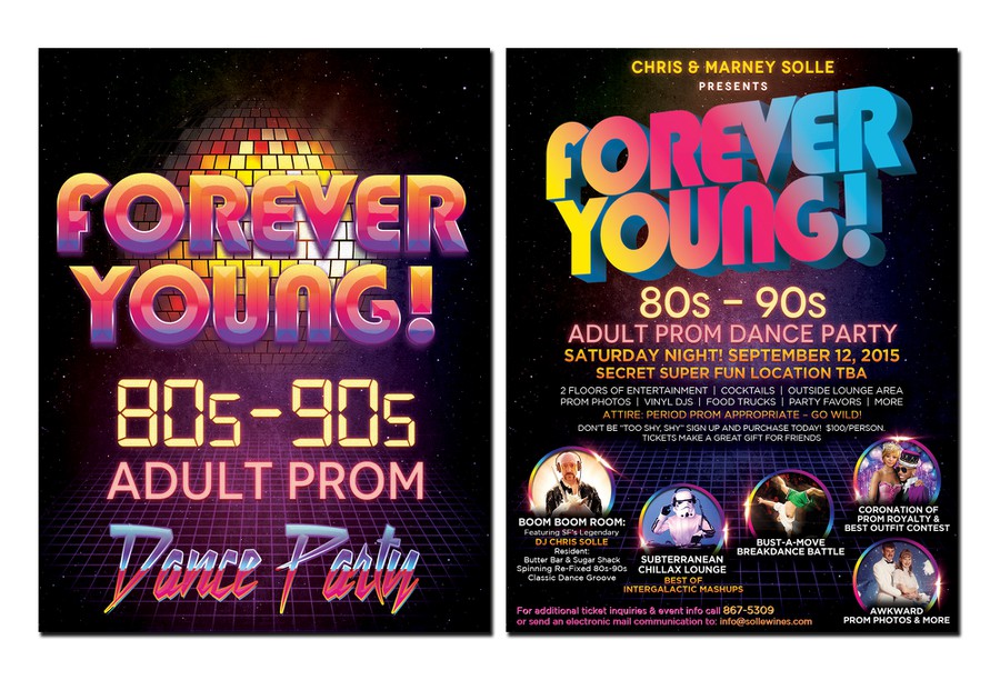 Design a Party Flyer for 80s-90s Adult Prom Dance Party! | Postcard ...