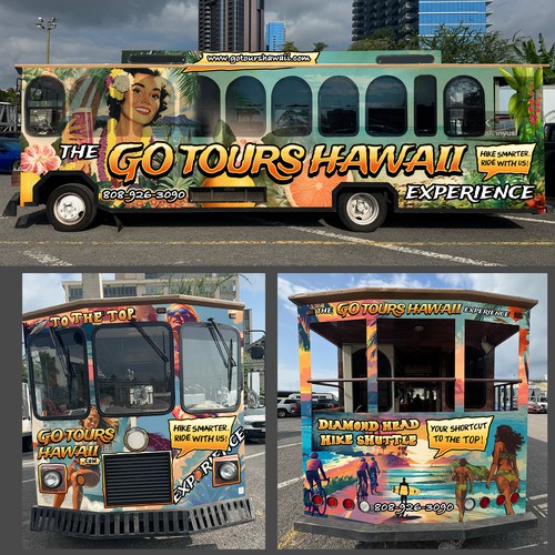 Designs | wrap our Hawaiian tour trolley! | Car, truck or van wrap contest