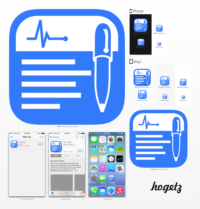 Medical Record Keeping App Icon | Concours: Icône ou bouton