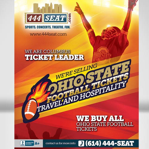 Design Ohio State Football Tickets, Travel and Hospitality Ad for ...