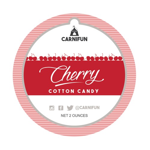 Create Cotton Candy Flavor Art from Label Template | Product label contest