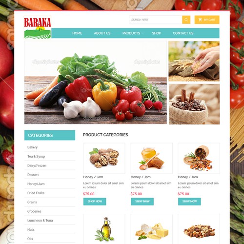 Baraka Foods Web Site | Web page design contest
