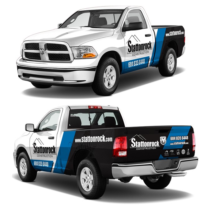 Create a clean and professional truck wrap for Stattonrock Construction ...
