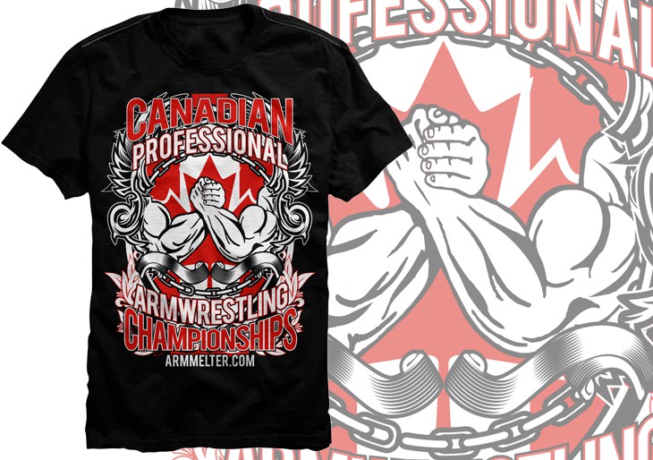 Create a tshirt design for the Canadian Professional Armwrestling ...