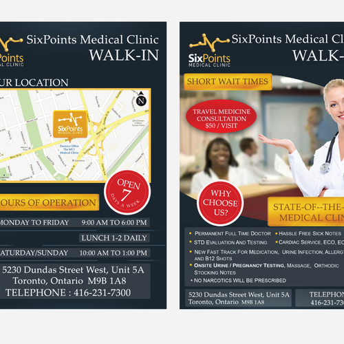 Help Medical Walk-In Clinic with a new postcard or flyer | Postcard ...