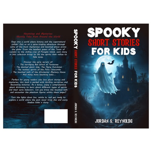 Designs | Spooky Short Stories for Kids Cover and Back | Book cover contest