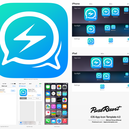 Design an icon for "SuperChat," a real Universal Messaging App that ...