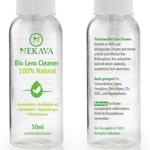 Create a nice looking label for our new natural lens cleaner | Product ...