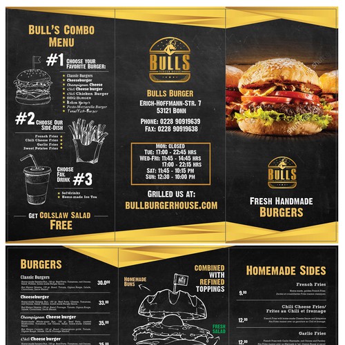 Creative Menu Card for a Burger Restaurant | Menu contest