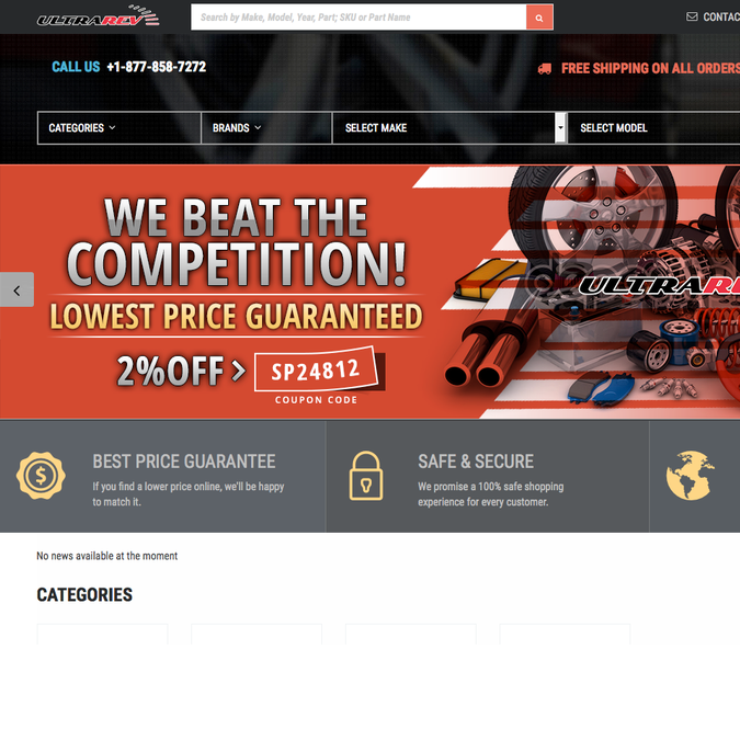 Home page banner design for automotive aftermarket parts store | Banner ...