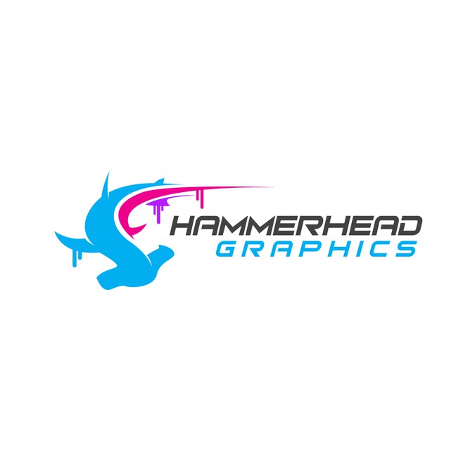 Create a logo with a shark in it for hammerhead graphics | Logo design ...
