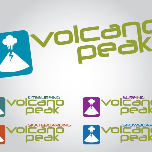 Volcano Peak - kite surfing, snowboarding, skateboarding | Logo design ...