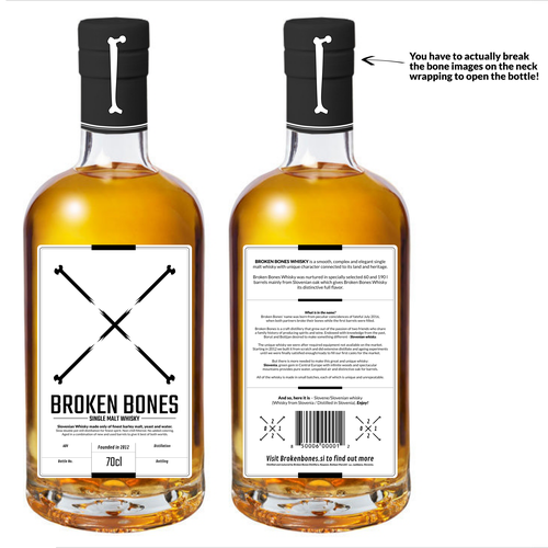 Designs | Design Broken Bones Whisky distinctive, clean bottle label ...