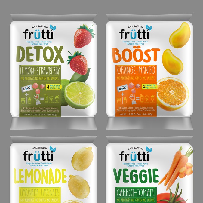 New frozen natural fruit pulp is looking for a modern bold and bright ...