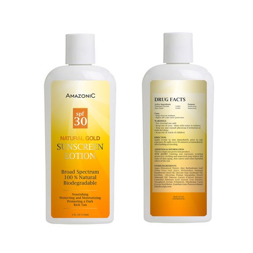 Create a Natural SPF 30 Sunscreen label, to impress | Product label contest