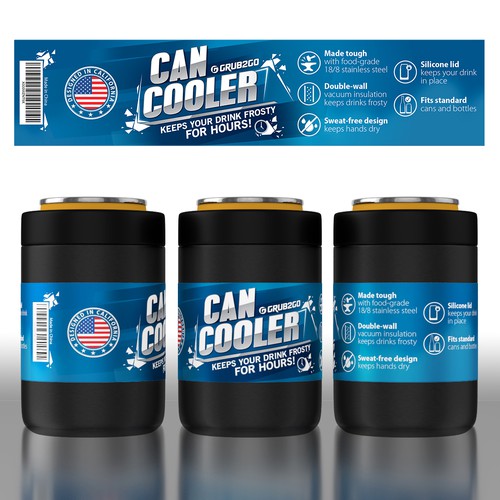 Design a Label for a Stainless Steel Can Cooler | Product label contest