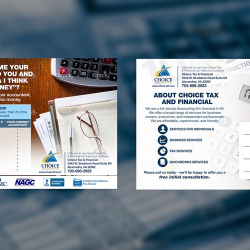 Create eye capturing small business accounting service AD | Postcard ...