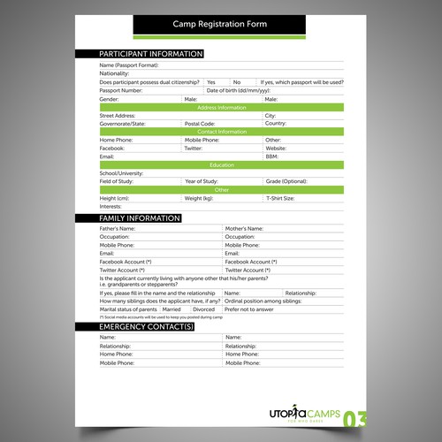 Elegant and Creative Registration form for a Travel Company | Other ...