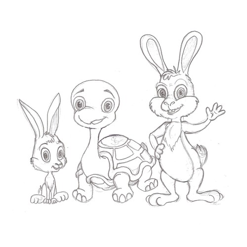 Design a winning hare and tortoise logo/mascots | Character or mascot ...