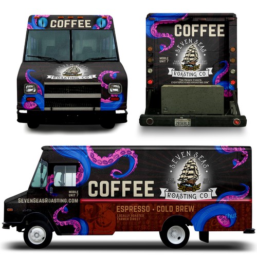 Designs | Coffee Truck Design - Mobile Unit 7 | Car, truck or van wrap ...