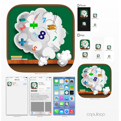 Math App Icon with Chalkboard theme | Icon or button contest